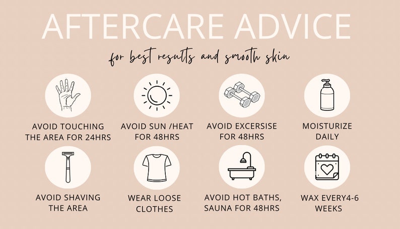 Waxing Aftercare Card Template Wax Aftercare Card Template Wax Care ...