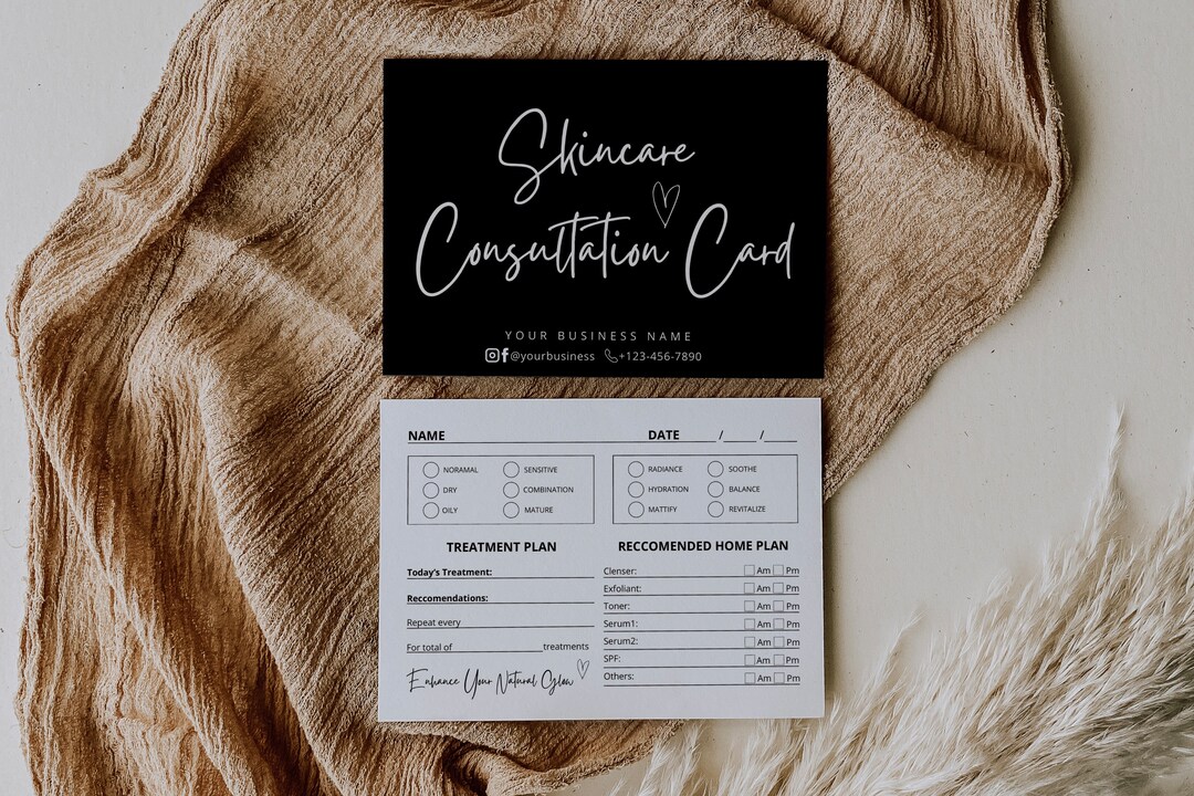 Facial Treatment Card Template Esthetician Care Instructions Facial ...