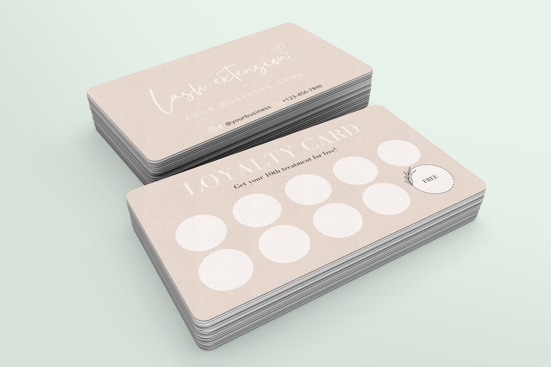Lash Tech Loyalty Card Template, Beauty Business (canva Editable) - Etsy