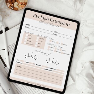 Lash Extension Client Record Form Template (canva Editable) - Etsy