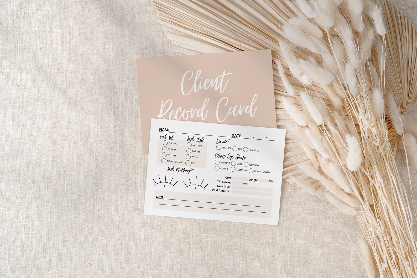 Lash Extension Client Record Form Template Eyelash Extension Client ...