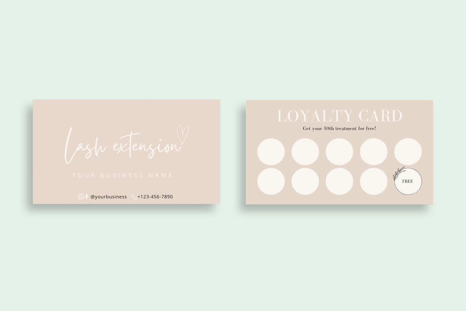 Lash Tech Loyalty Card Template, Beauty Business (canva Editable) - Etsy
