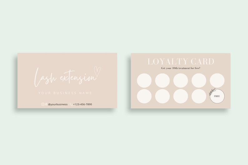 Lash Tech Loyalty Card Template, Beauty Business (canva Editable) - Etsy