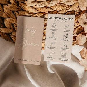Nails Aftercare Card Template: Salon Client Tips (canva Editable ...