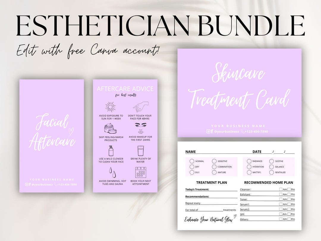 Facial Template Bundle Facial Aftercare Template Skincare Treatment ...