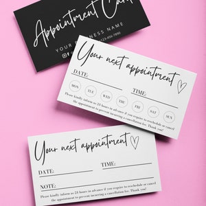 Appointment Card Template Reminder Card Template Next Appointment Card ...
