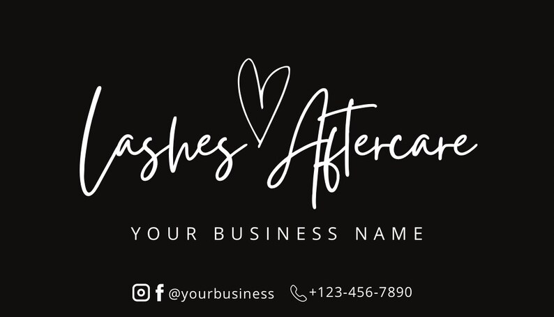 Editable Lash Aftercare Card Template: Printable Vertical Design (canva ...