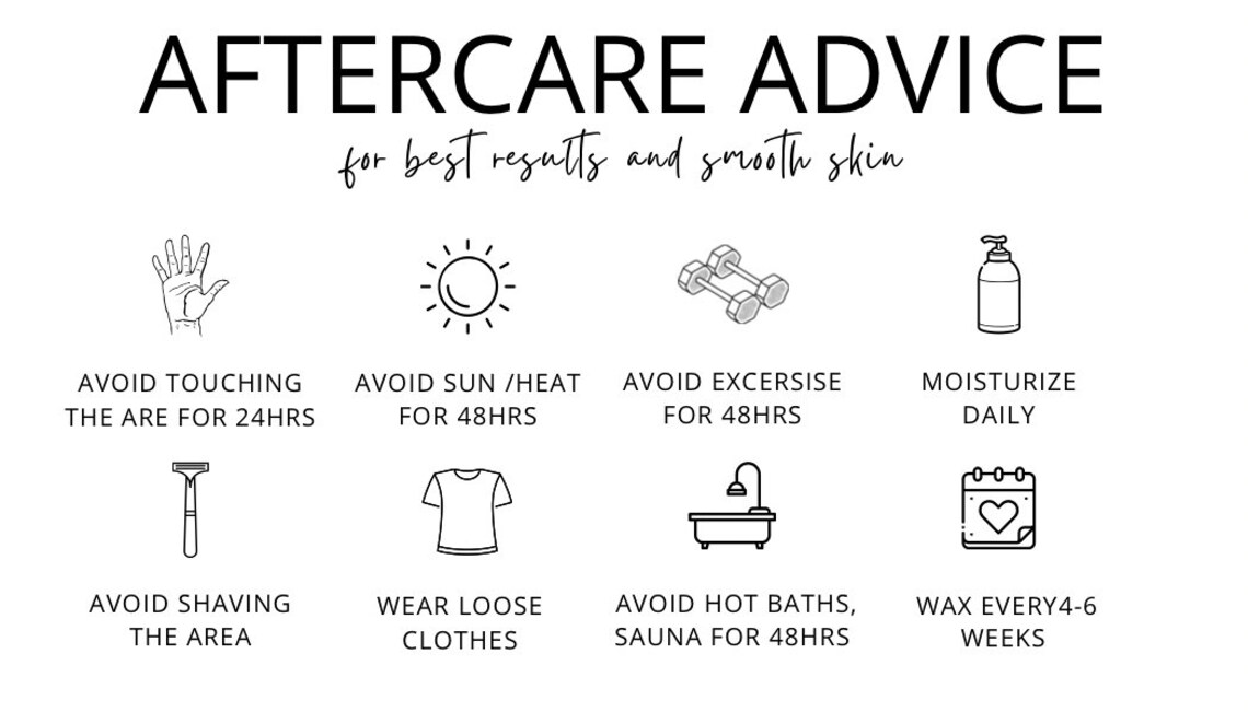 Waxing Aftercare Card Template Wax Aftercare Card Template Wax Care ...