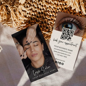 Lash Tech Business Card Template Business Card Template Lashes Card ...