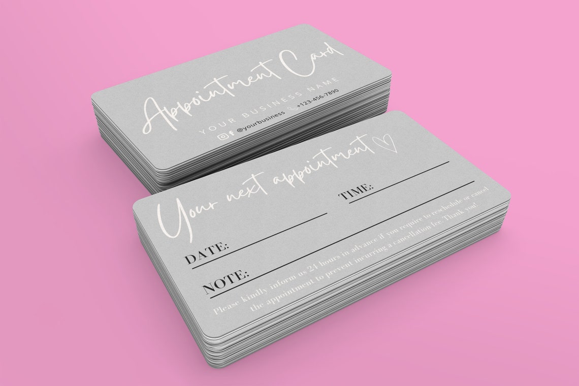 Appointment Card Template Reminder Card Template Next Appointment Card ...