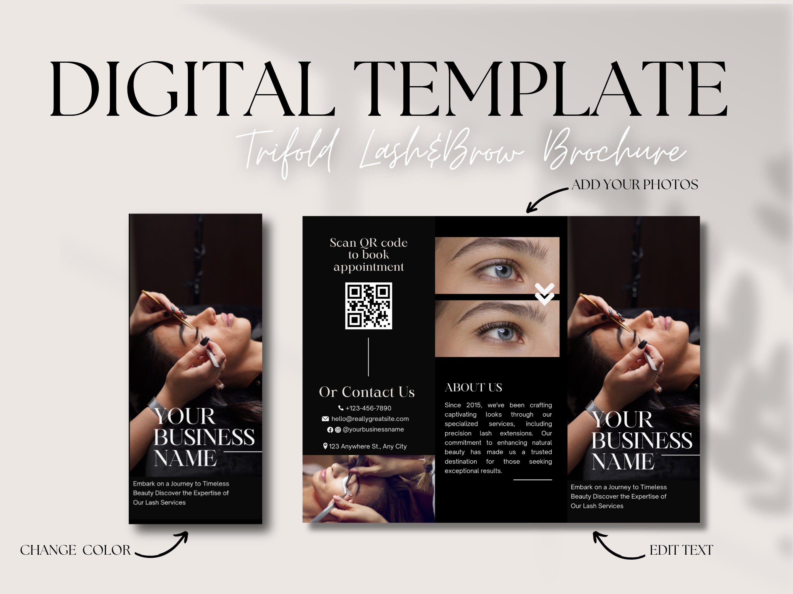 Lashes Brochure Template Lash Brochure Trifold Brochure Beauty Brow ...