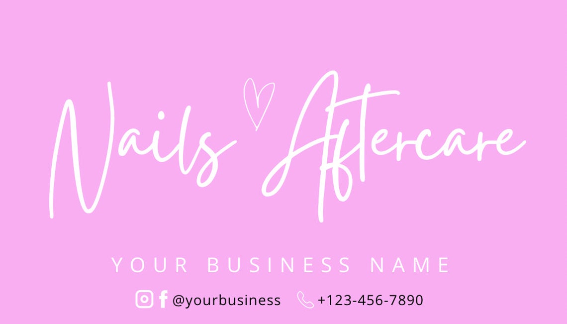 Nails Aftercare Card Template Acrylic Nails Aftercare Card Gel Nails ... Nails Aftercare Card Template Acrylic Nails Aftercare Card Gel Nails ...