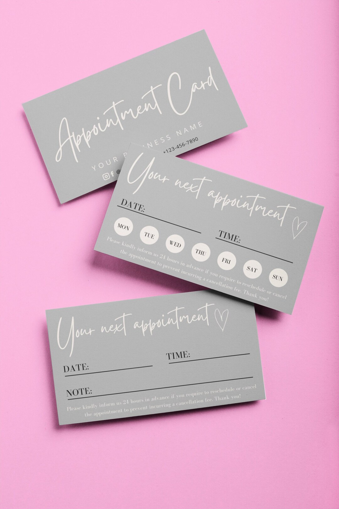 Appointment Card Template Reminder Card Template Next Appointment Card ...