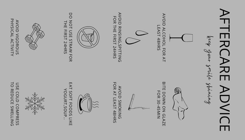 Tooth Extraction Aftercare Card Template Dental Care Guide Template ...