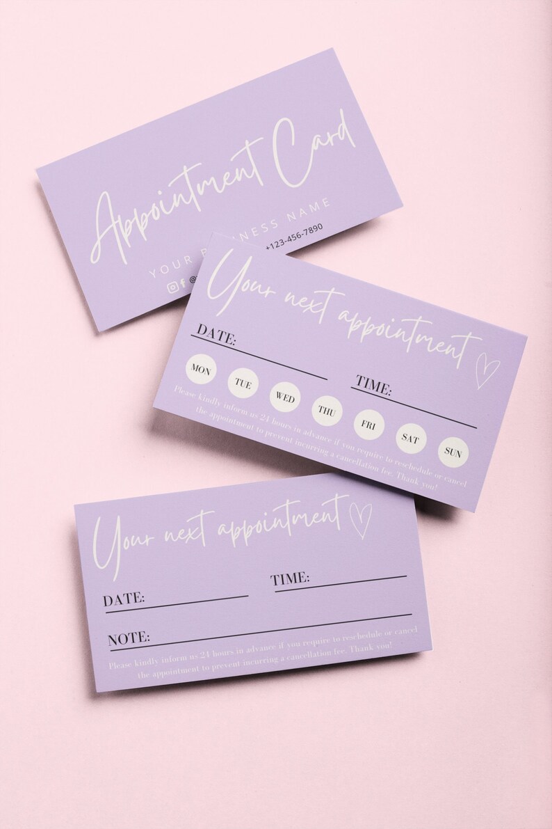 Salon Appointment Card Template: Printable Reminder (editable in Canva ...