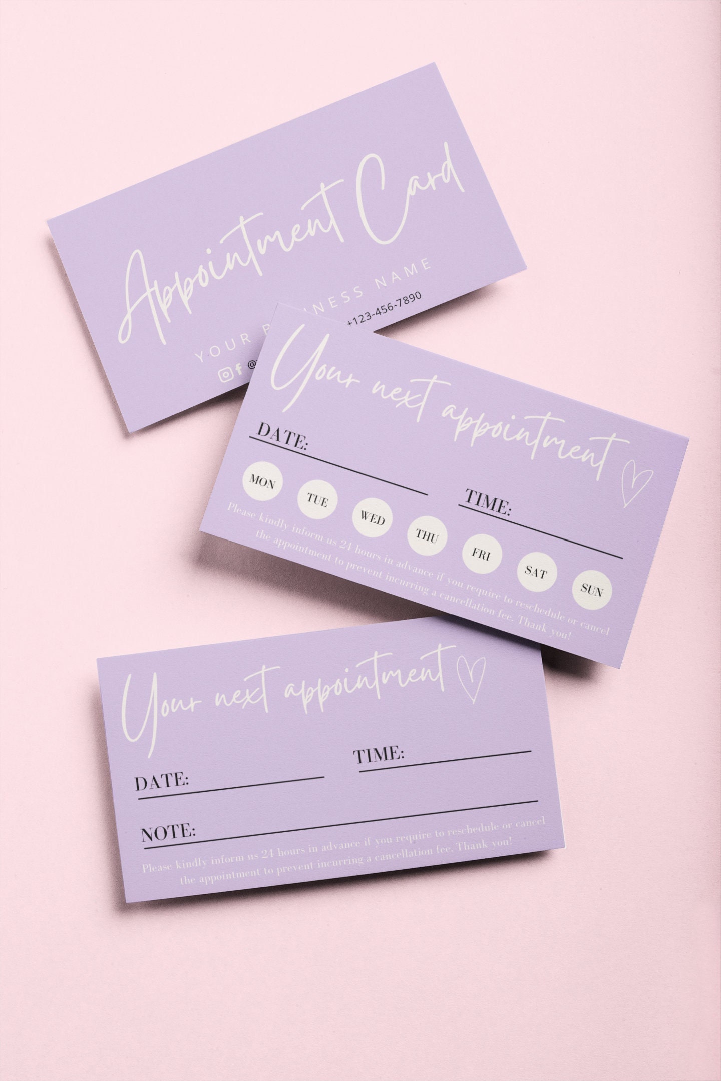 Reminder Card Template Appointment Card Template Next Appointment Card ...