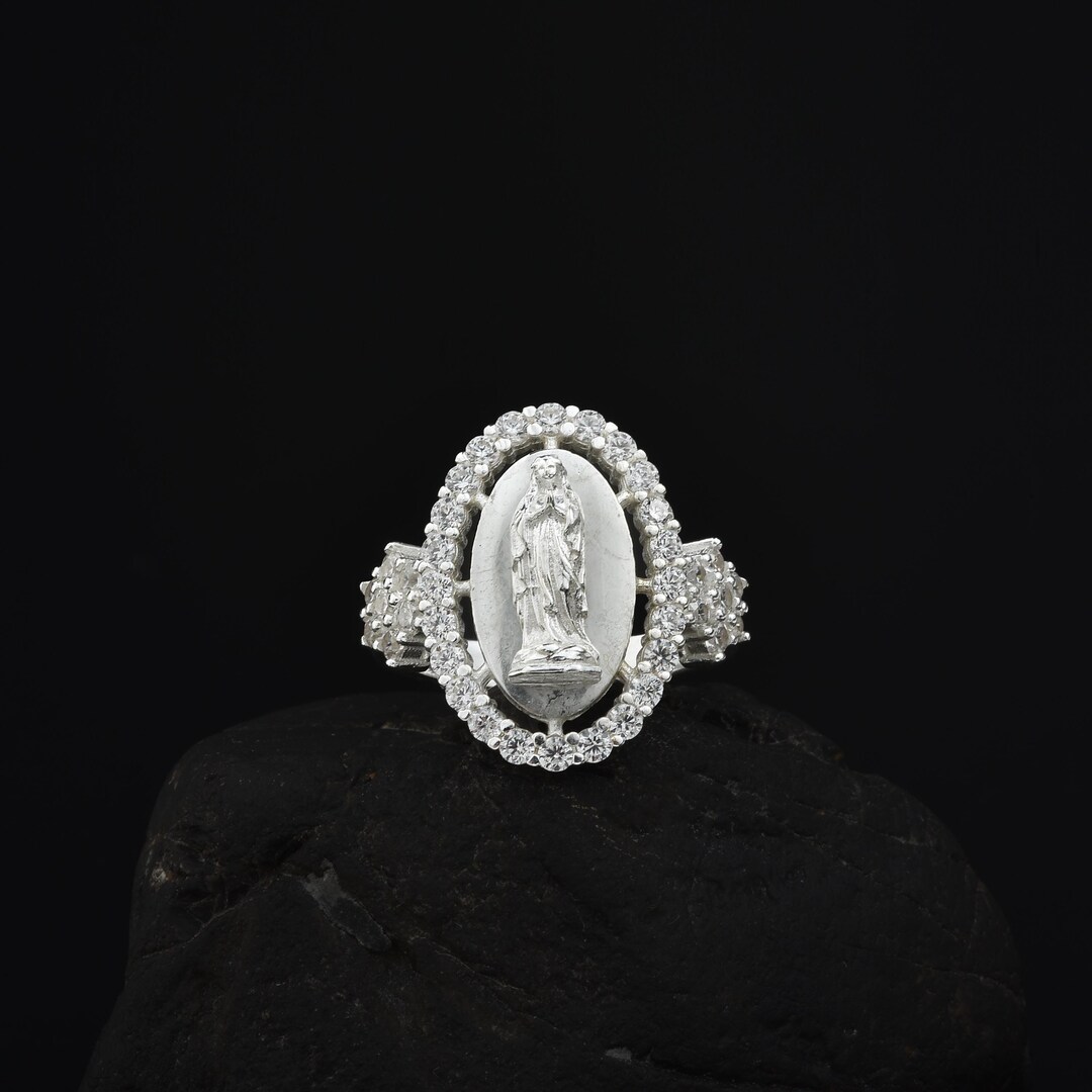 Silver Virgin Mother Mary Ring - Real 925 Sterling Silver Virgin Mary ...