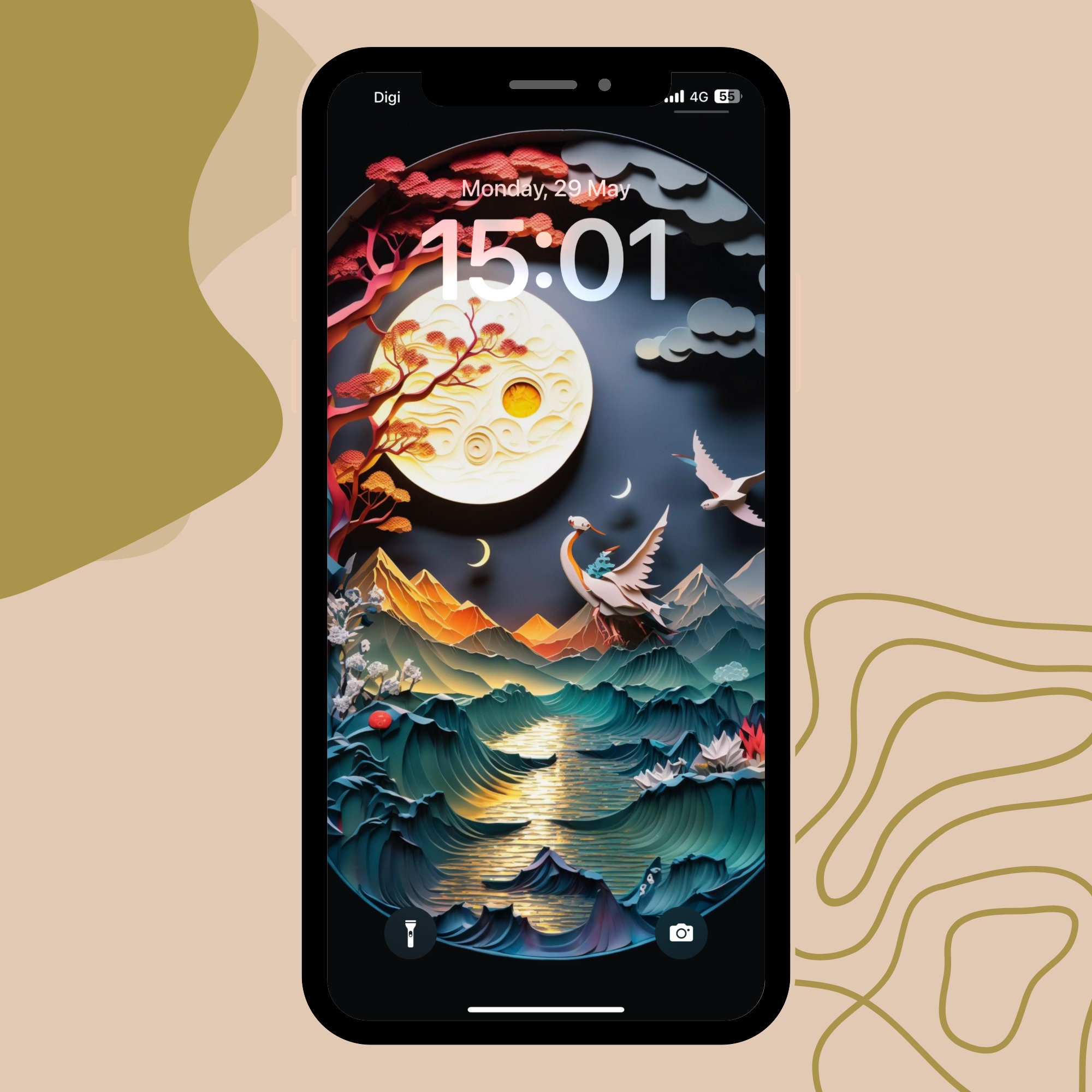 3 Phone Wallpaper Digital Download | Paper Origami | Wallpaper Phone ...