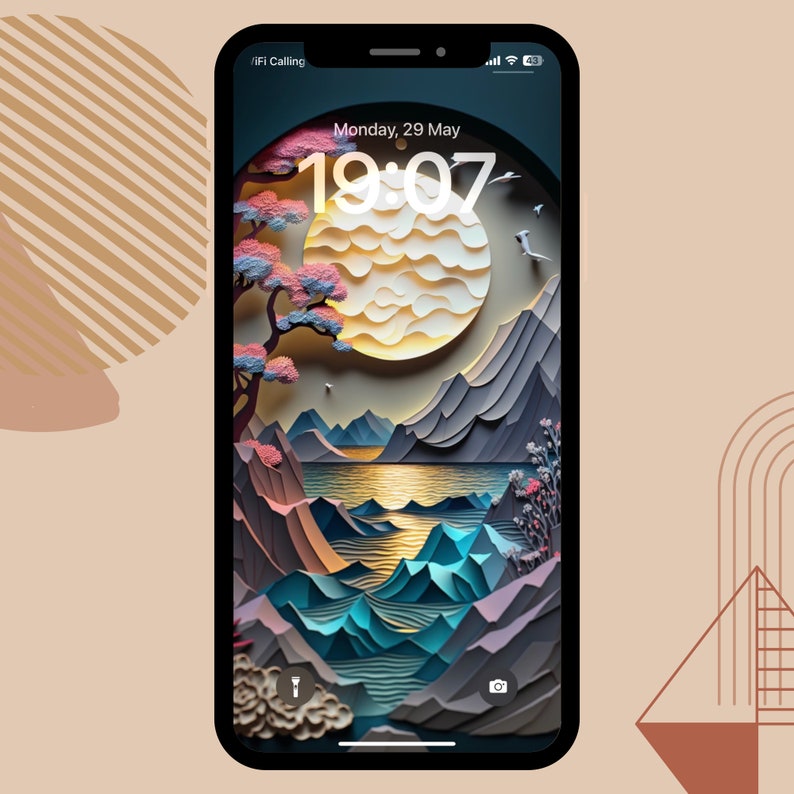 3 Phone Wallpaper Digital Download | Paper Origami | Wallpaper Phone ...