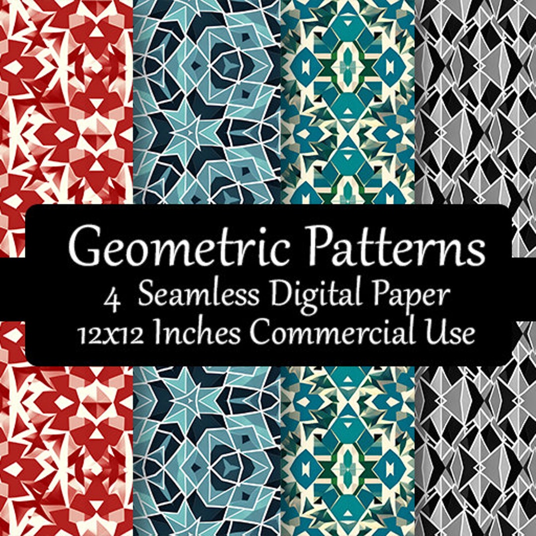 Geometric Art Wallpaper Digital Paper, Seamless Printable Scrapbook ...
