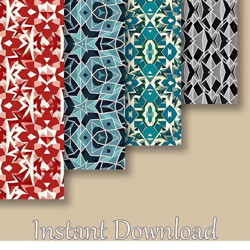 Geometric Art Wallpaper Digital Paper, Seamless Printable Scrapbook ...
