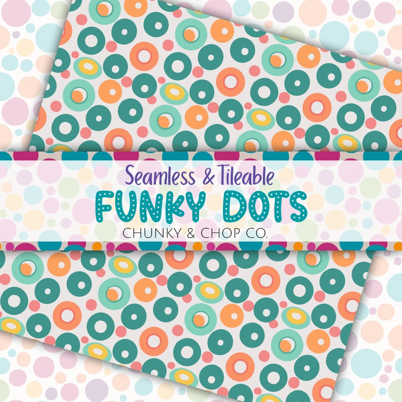 Funky Dots Digital Paper Dots Pintables Funky Prints - Etsy