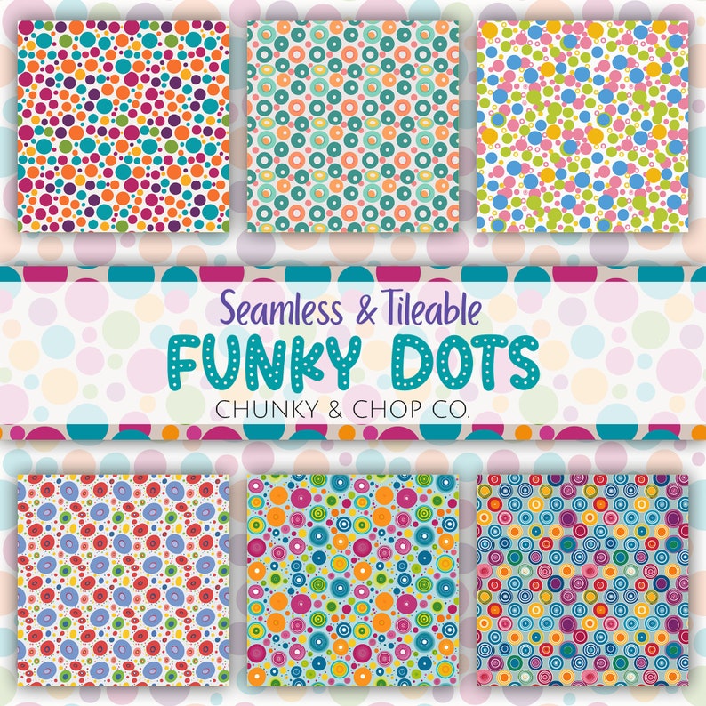 Funky Dots Digital Paper Dots Pintables Funky Prints - Etsy