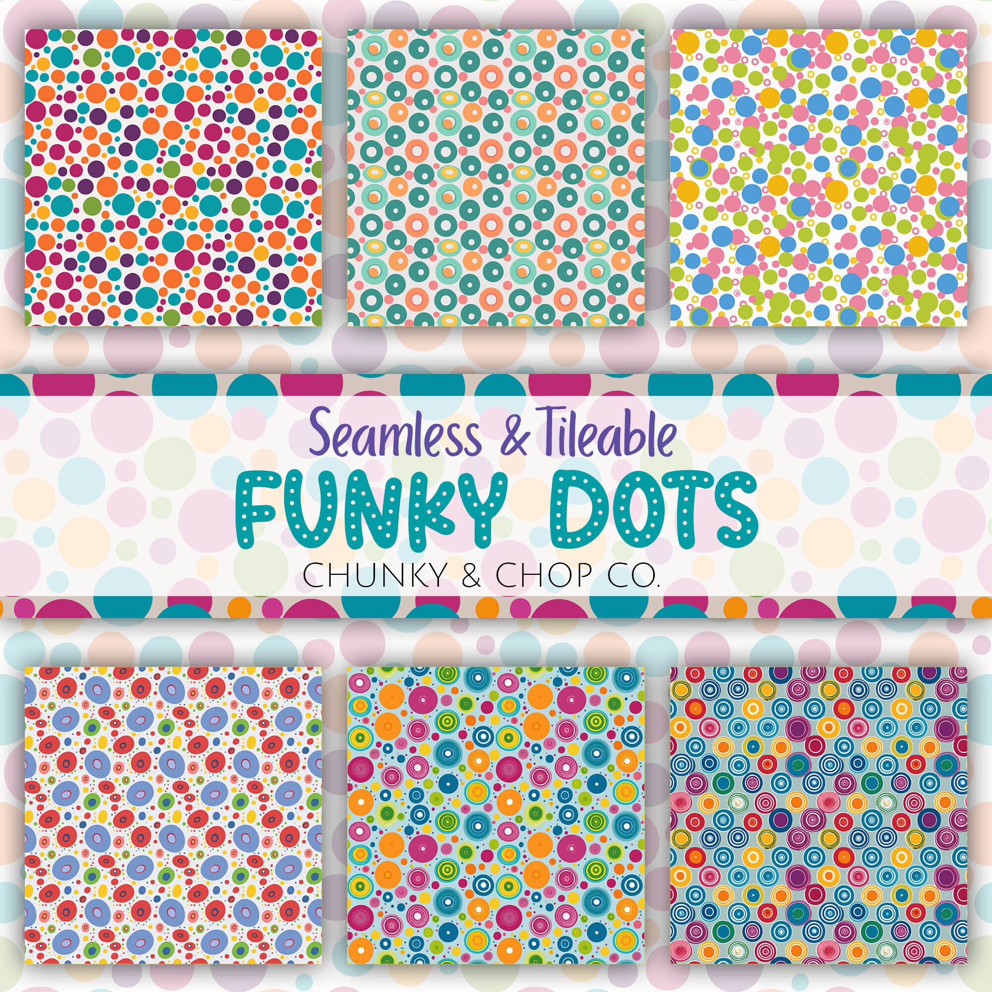 Funky Dots Digital Paper Dots Pintables Funky Prints - Etsy
