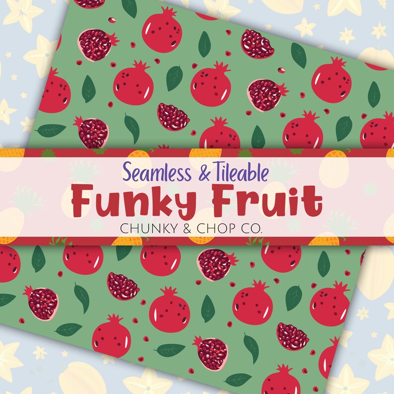 Funky Fruit Digital Paper, Fruit Pintables, Funky Prints, Fruit Print ...