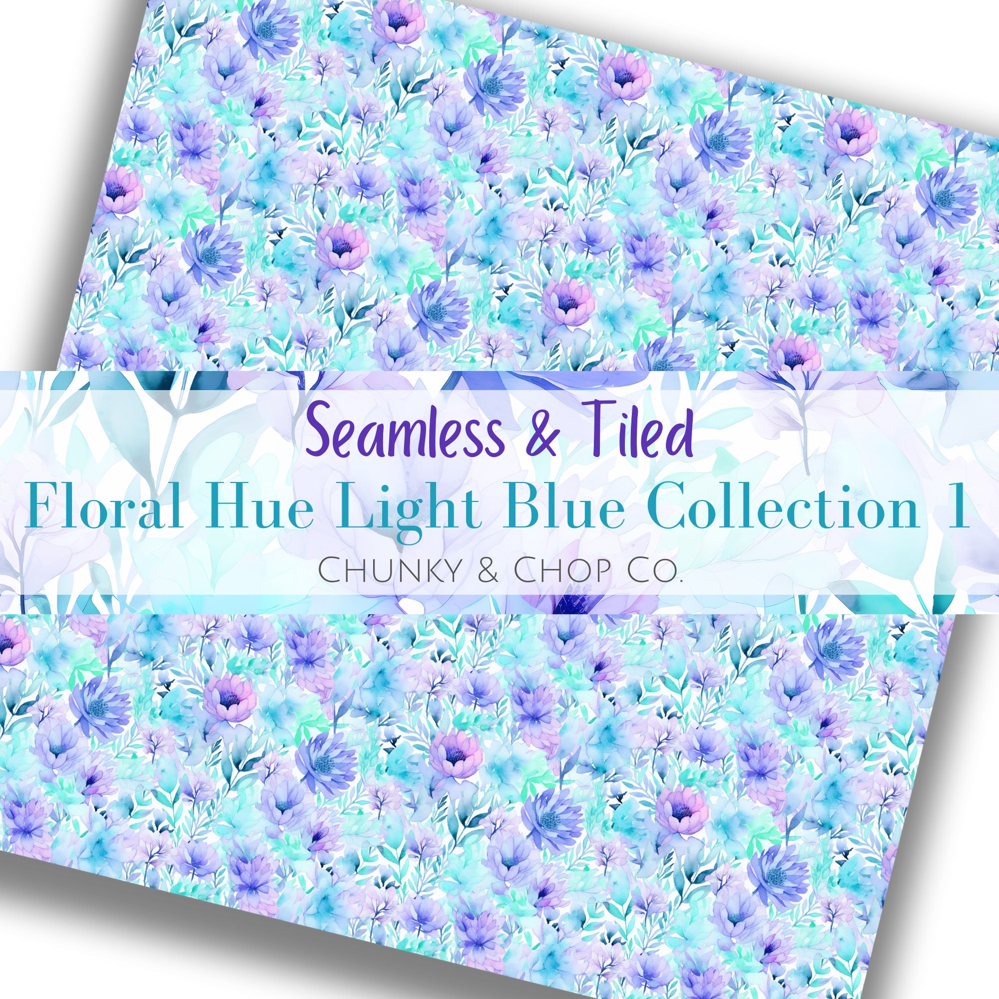 Light Blue Floral Digital Paper 1: Summer Pastel Hue Pattern - Etsy
