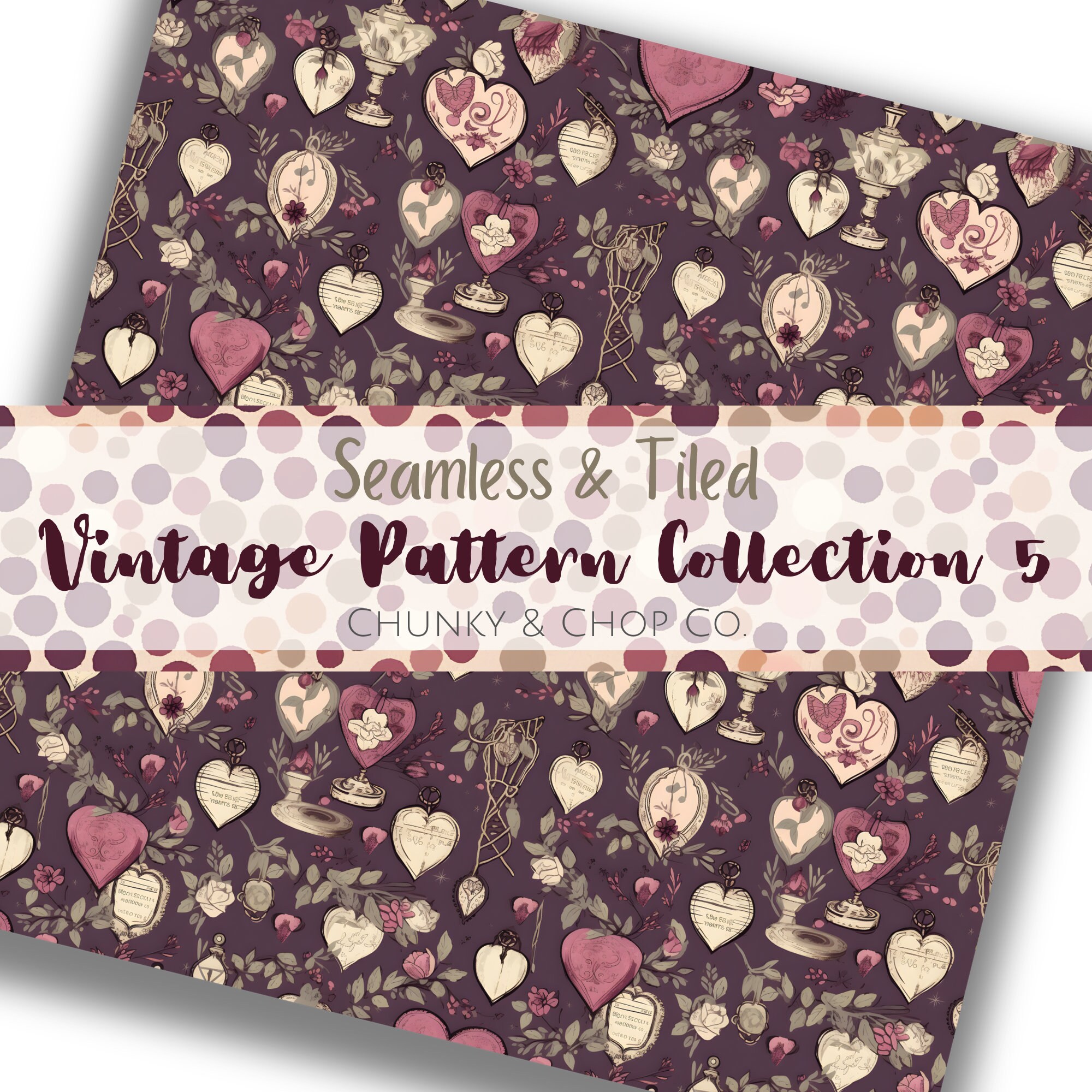 Vintage Themed Digital Papers 5, Seamless Pattern Commercial Use ...