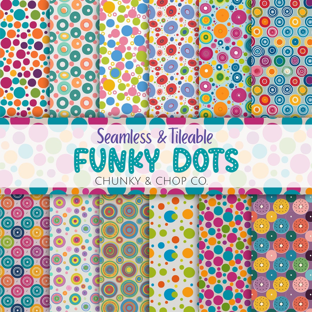 Funky Dots Digital Paper Dots Pintables Funky Prints - Etsy