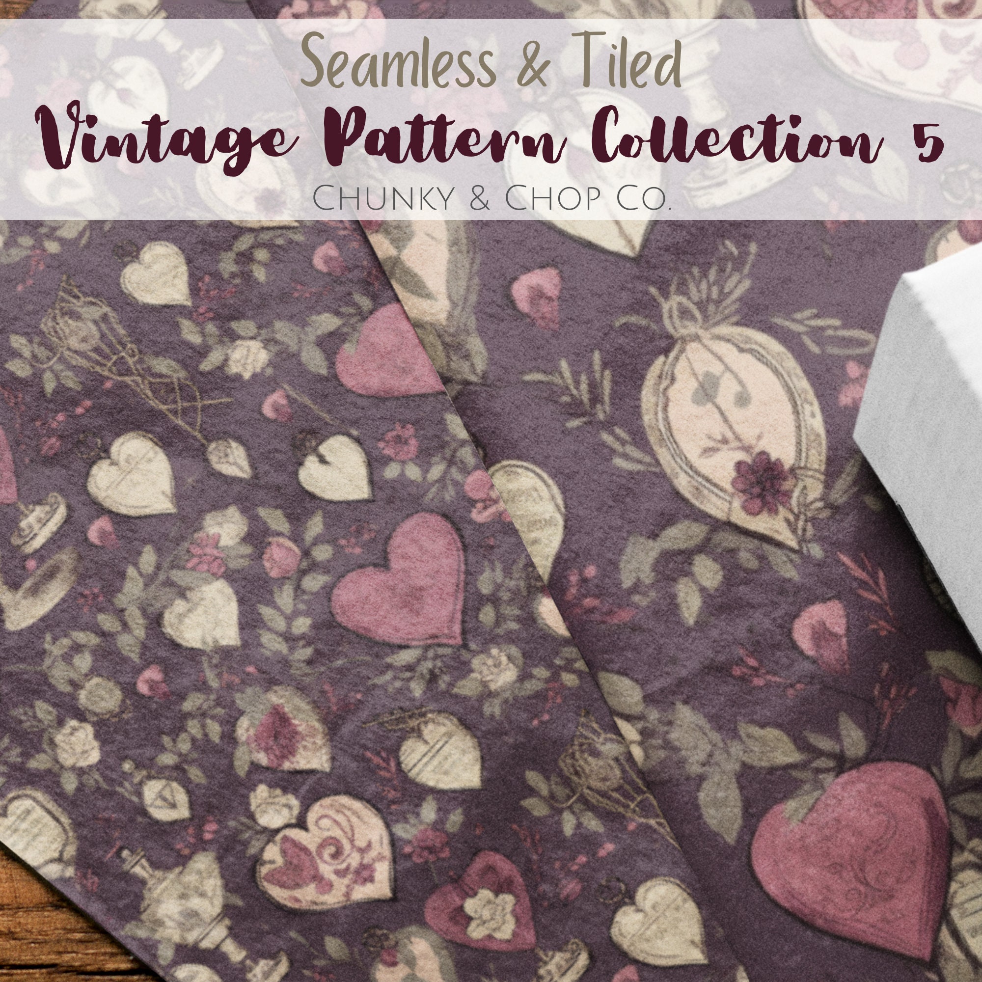 Vintage Themed Digital Papers 5, Seamless Pattern Commercial Use ...