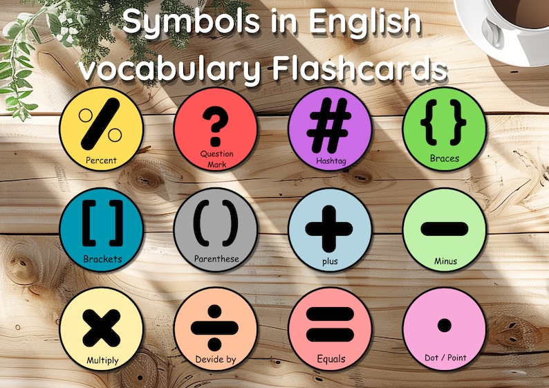 Printable Symbols in English Vocabulary Flashcards for Kids ...