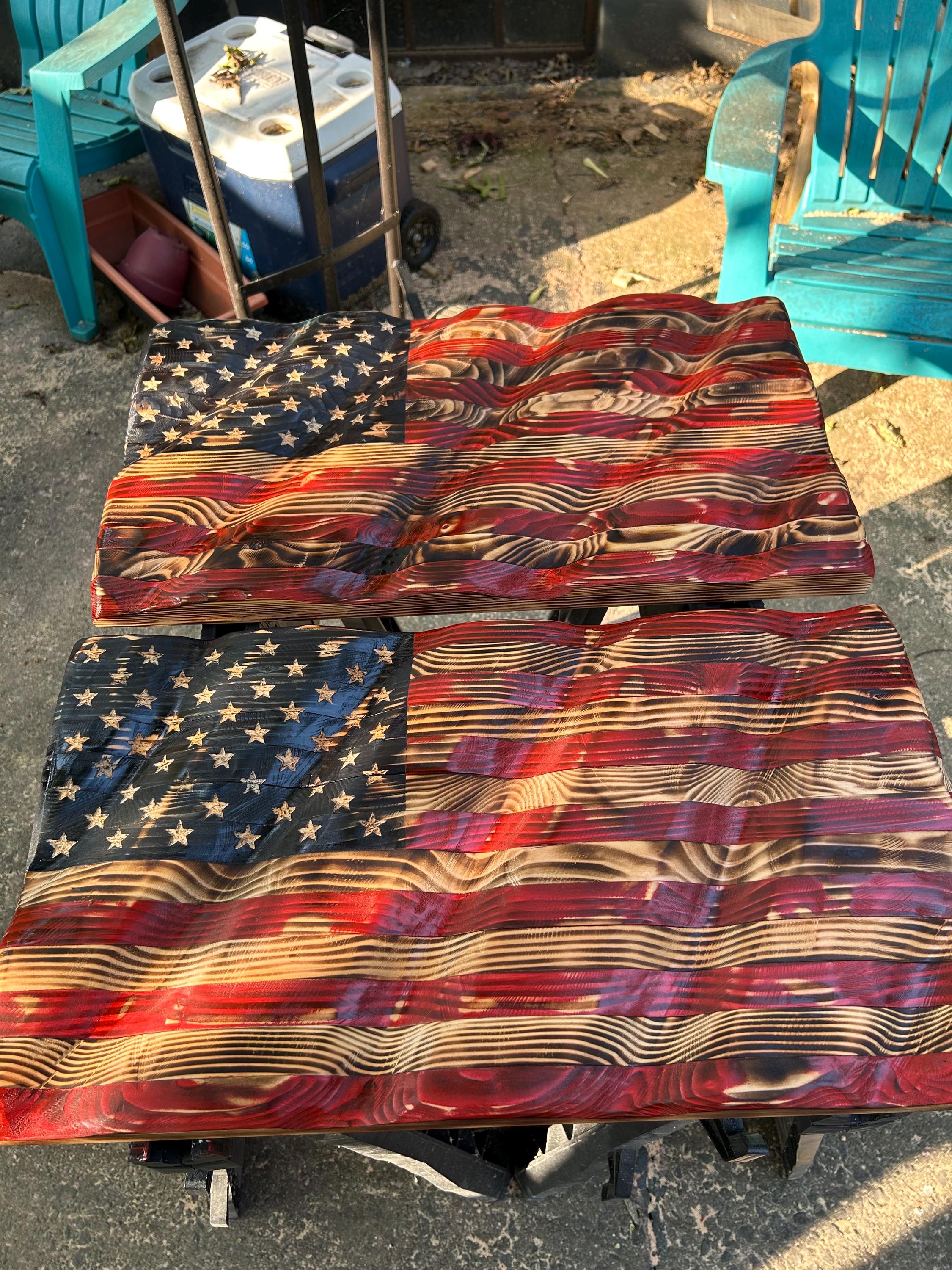 Wavy Wood American Flag Distressed - Etsy