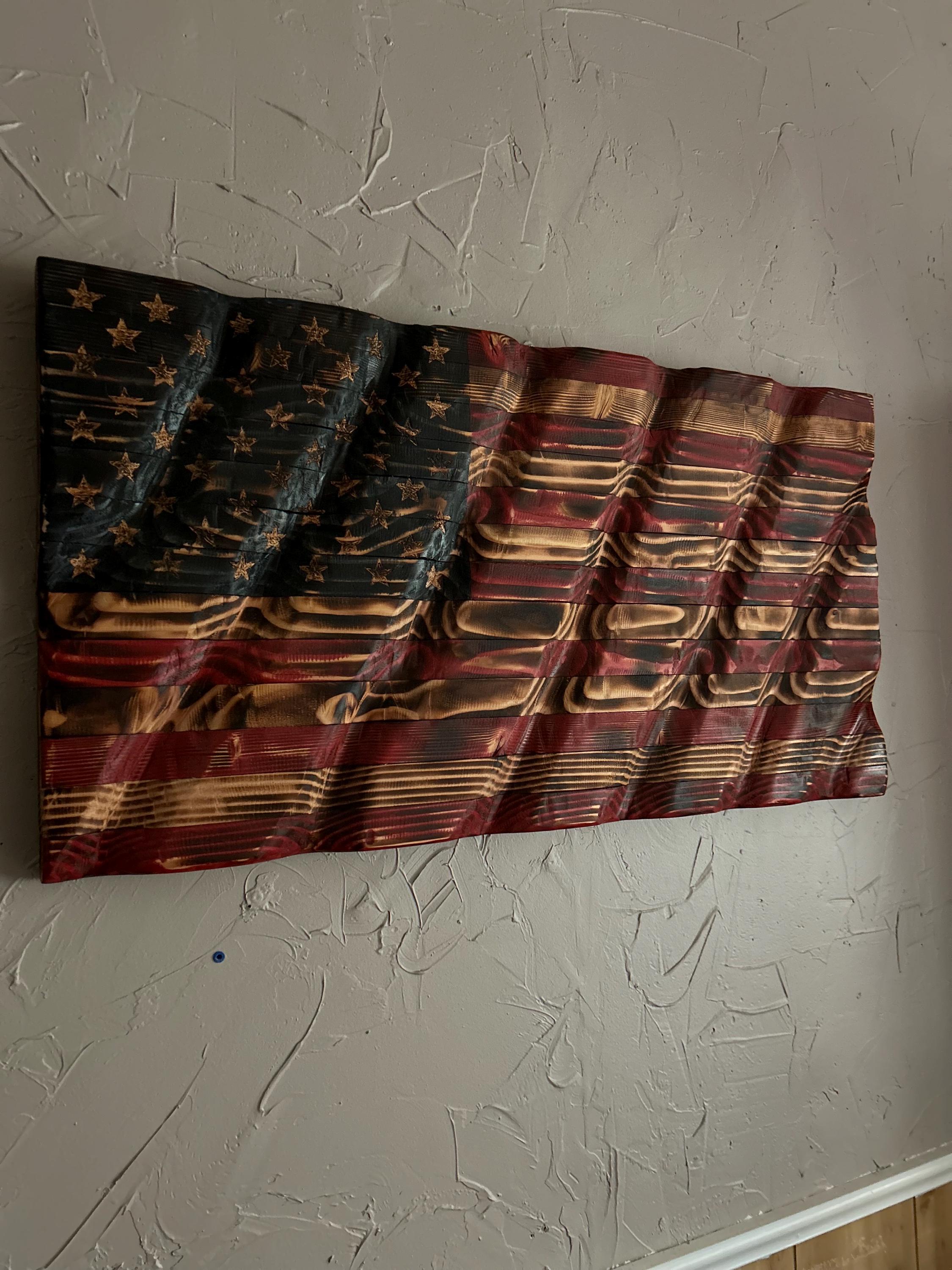 Wavy Wood American Flag Distressed - Etsy