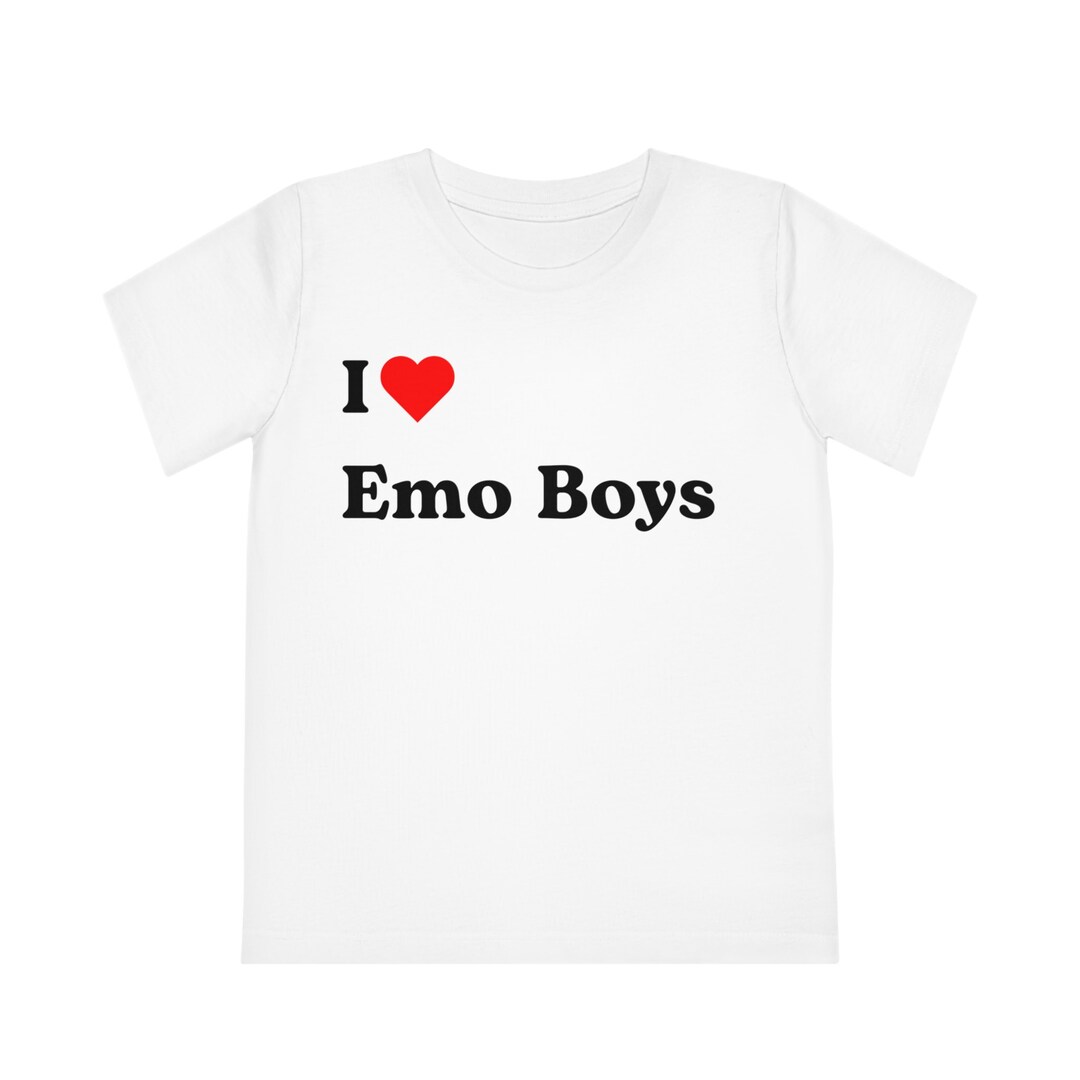 I Love Emo Boys Slogan Baby Tee Y2k Baby Tee Crop Top 2000s - Etsy