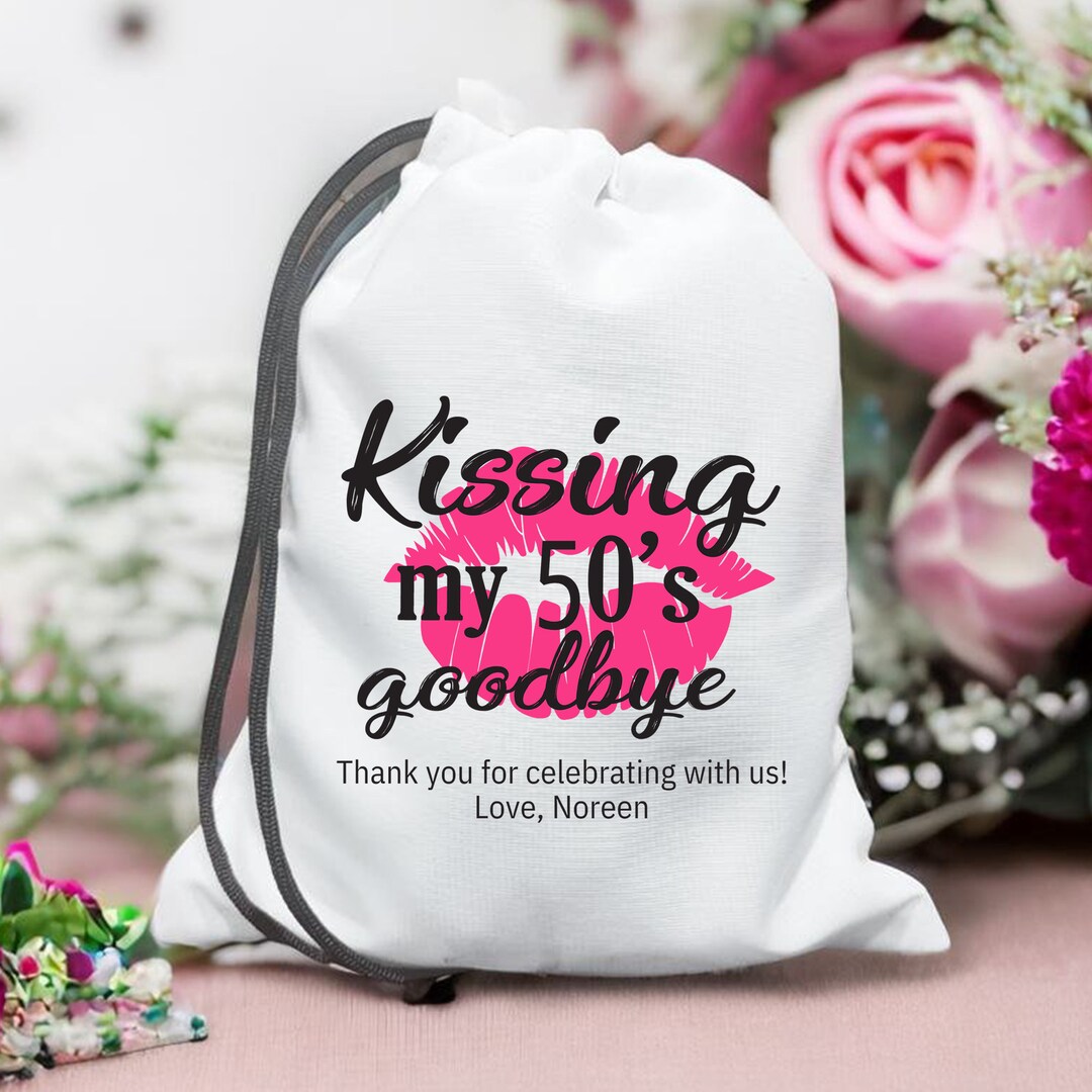 Custom Kissing My 30th 40th 50th 60th 70th Goodbye Birthday Bag Kiss ...