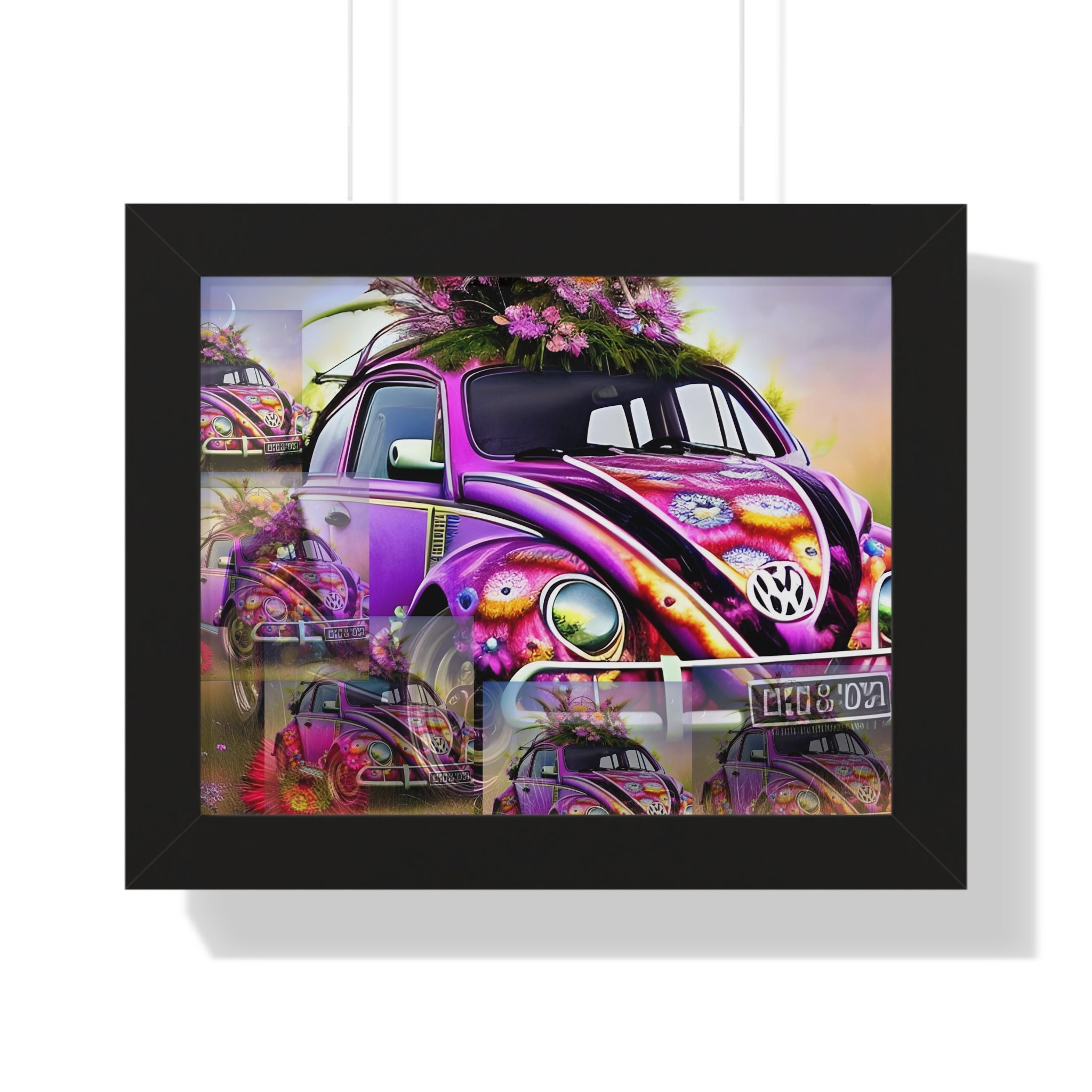 Volkswagen Beetle Car in High Quality Framed Horizontal Poster. - Etsy