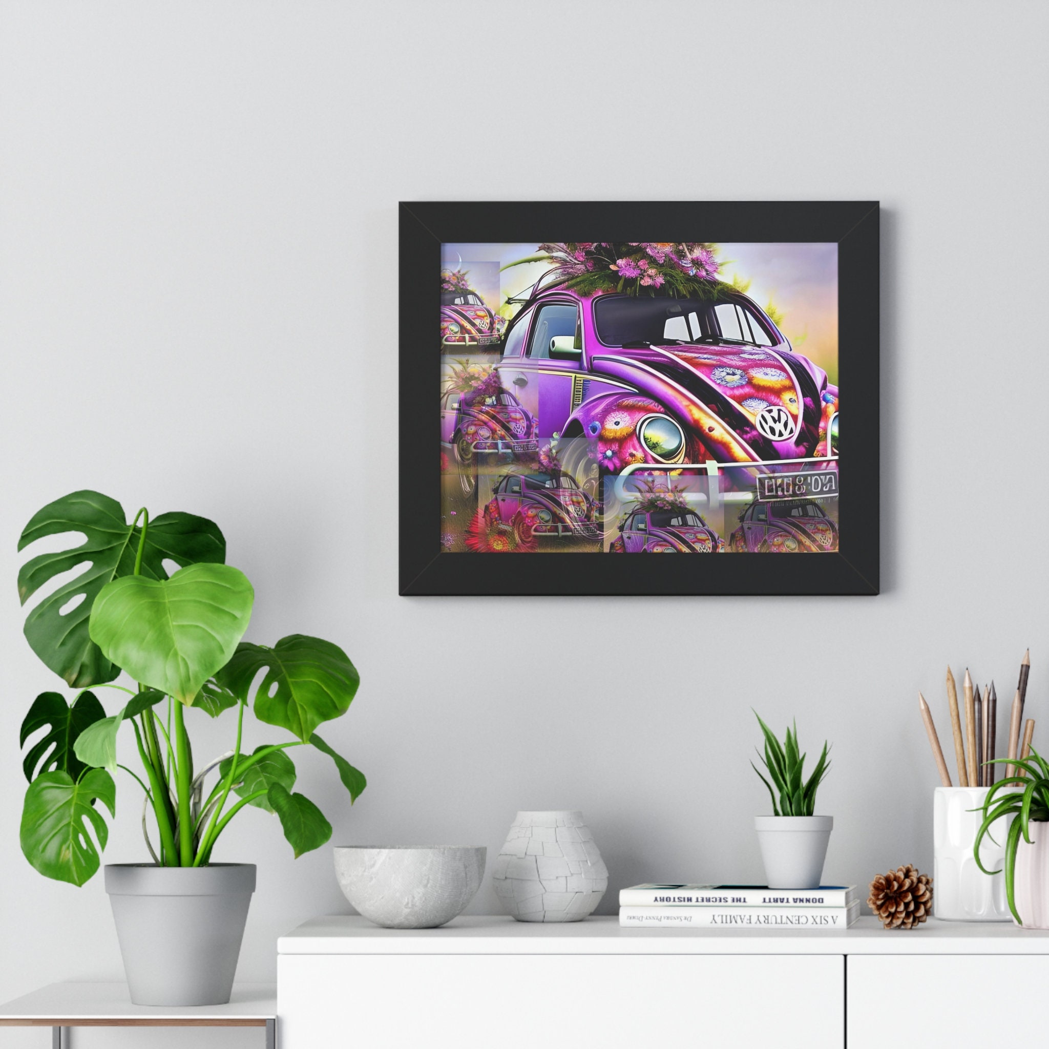 Volkswagen Beetle Car in High Quality Framed Horizontal Poster. - Etsy
