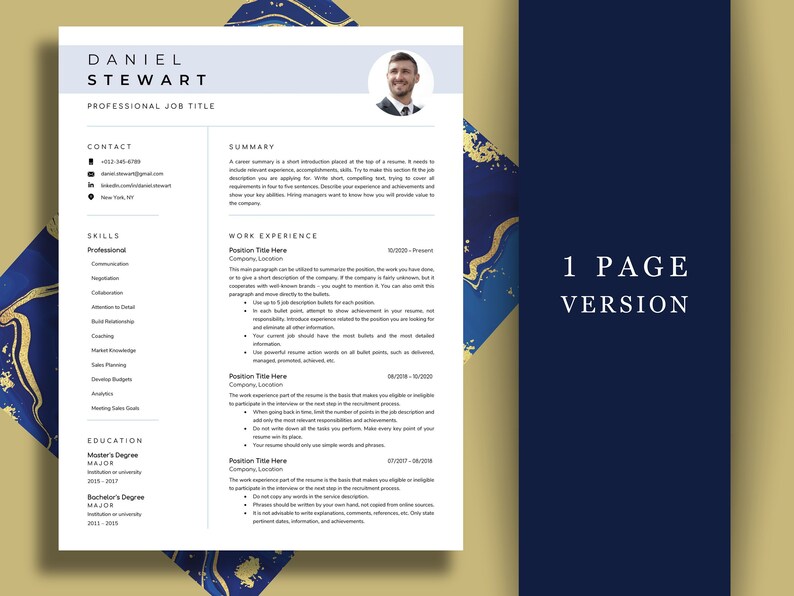 Resume Template, CV Template Google Docs, Professional Resume Template ...