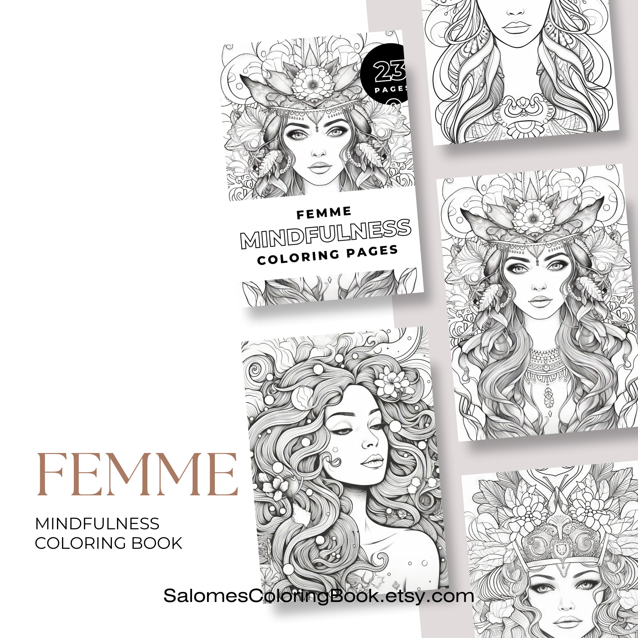 WOMAN Watercolor Adult Coloring Book Printable Coloring Pages ...