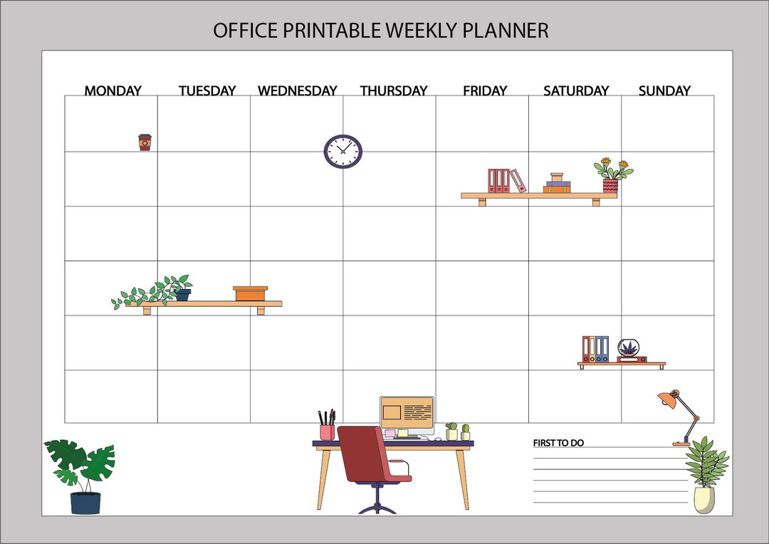 Office Printable Weekly Planner - Etsy