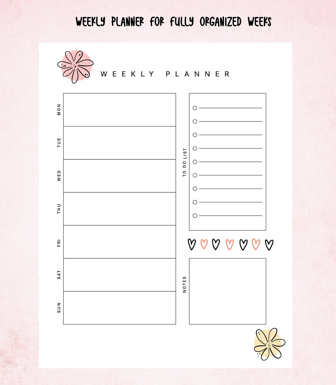 A4 Printable Weekly Planner - Etsy