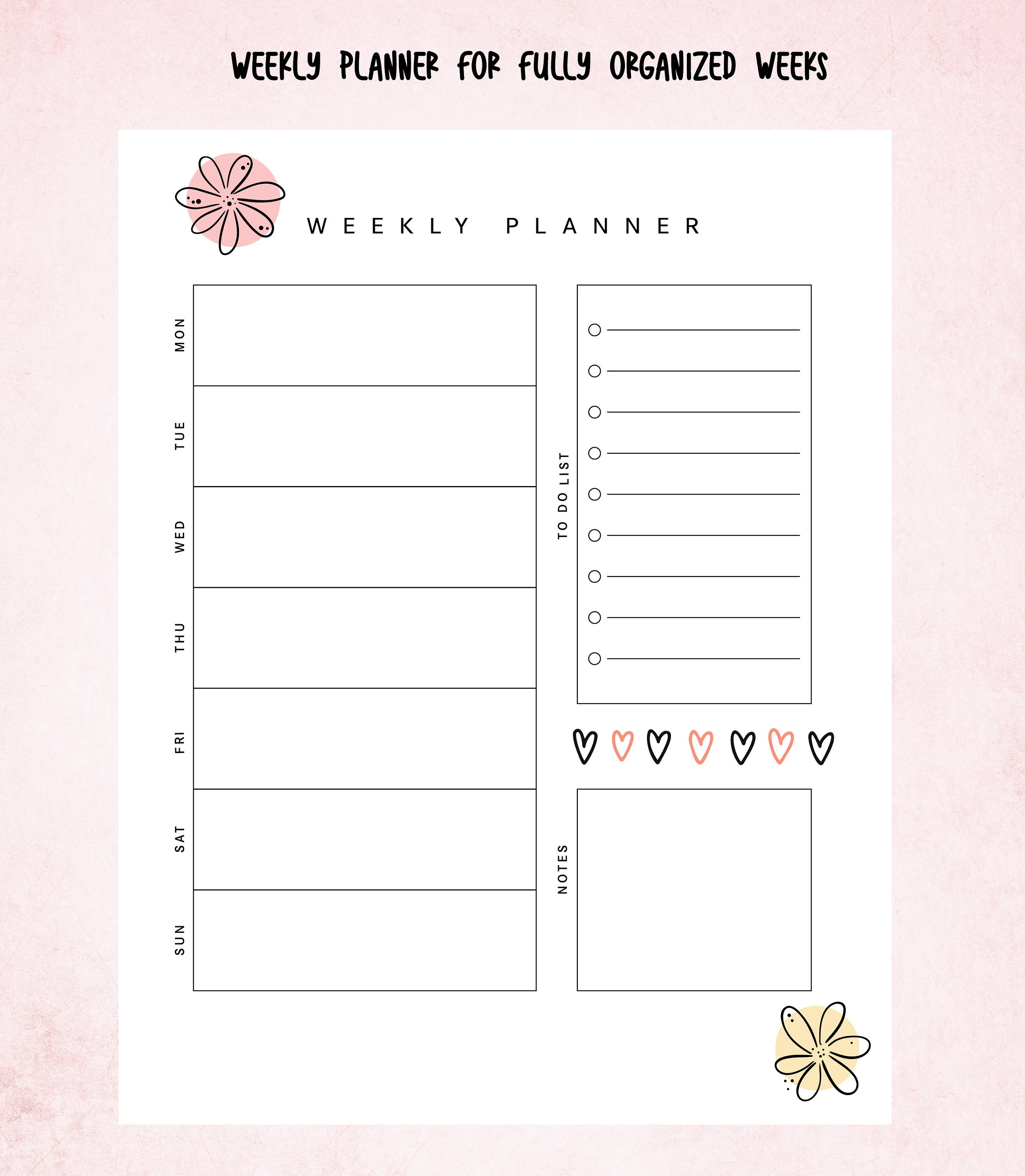 A4 Printable Weekly Planner - Etsy