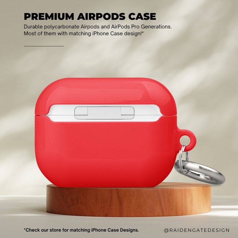 Red Airpods Pro Case - Sturdy Cover With Metal Carabiner - Etsy