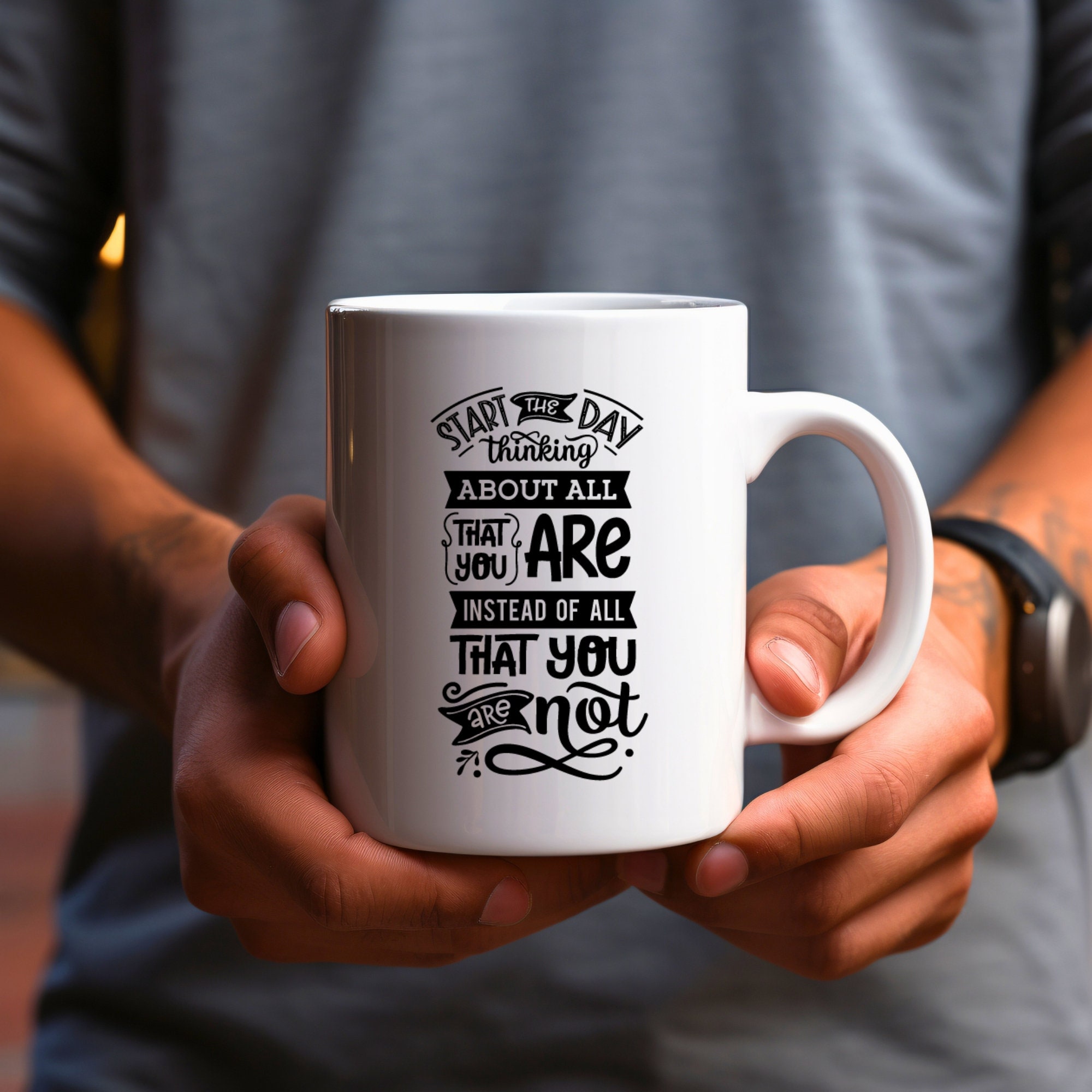 Start the Day Thinking Bible Verse Faith Mug Christian Religious Dad ...