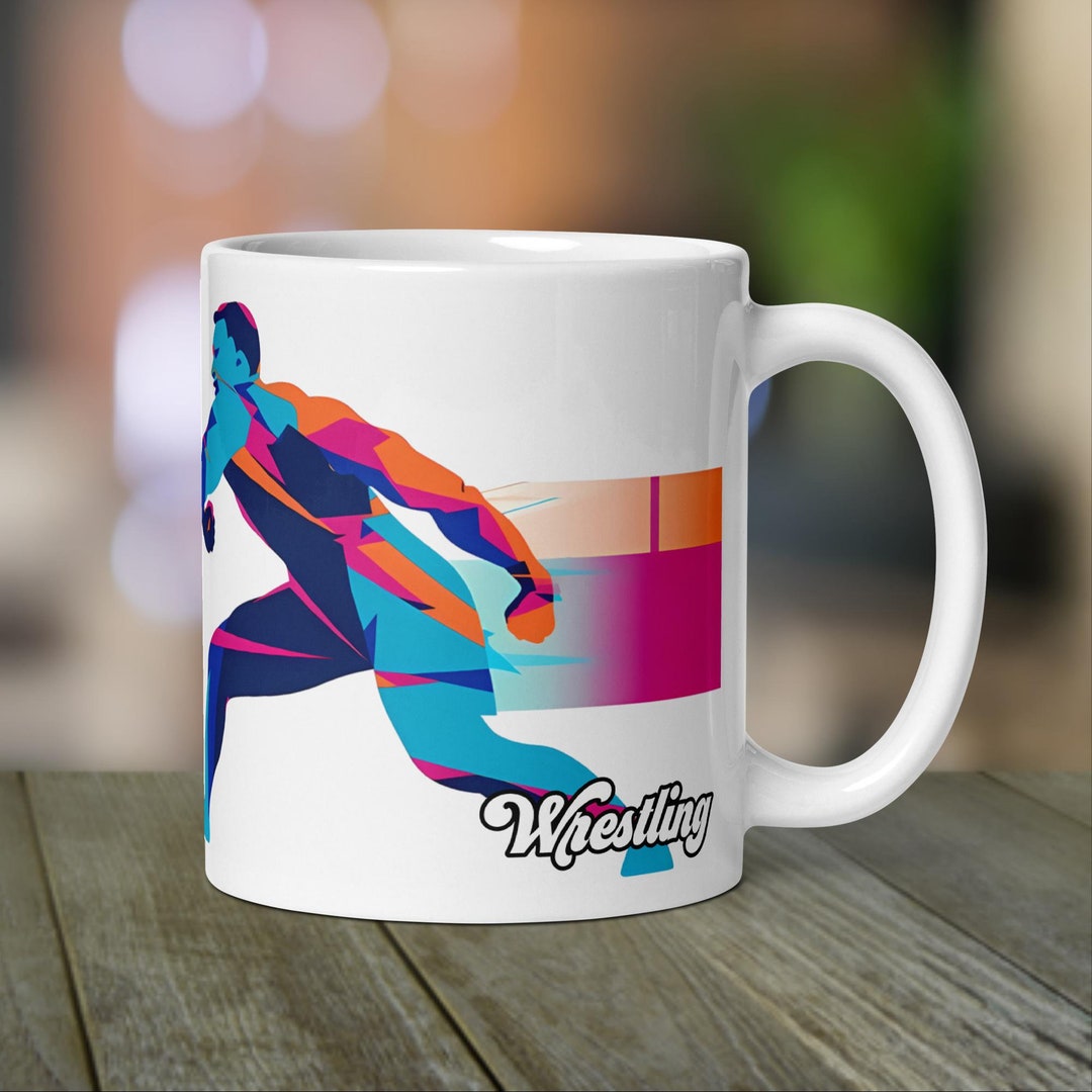 Wrestling Mug | Wrestler Gift | Wrestling Coach Gift With Neon Color ...