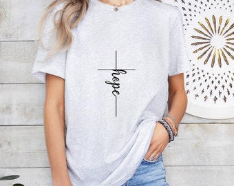 Thankful Cross Catholic Boho Church Shirt With Inspirational Bible ...