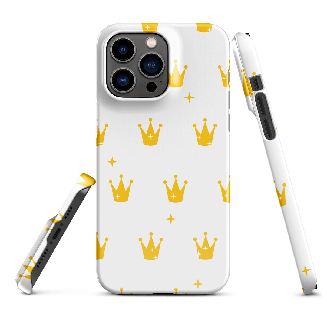 Premium Golden Crown on White Design | Aesthetic Phone Case | iPhone 17 ...